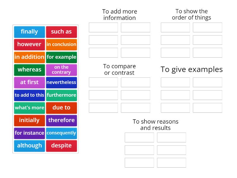 Discourse markers - Group sort