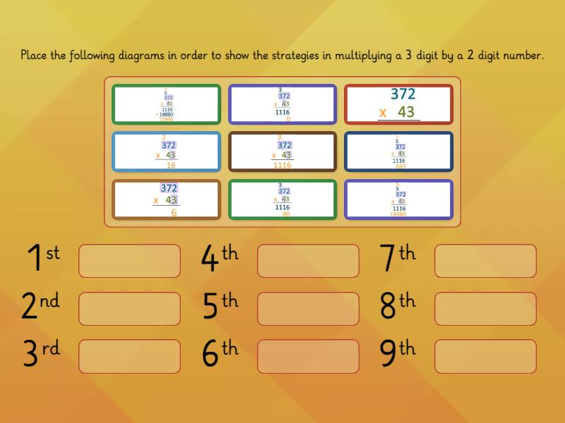 Multiplying 3 digit by 2 digit - Rank order