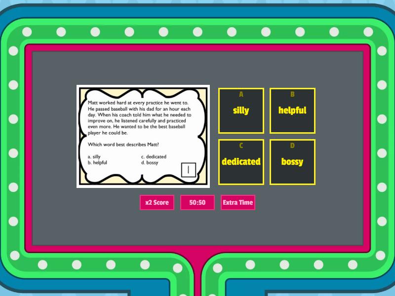 Character Traits - Gameshow quiz