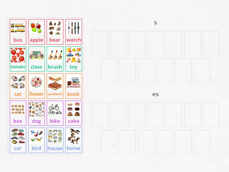 Plurals (s / es) - Group sort