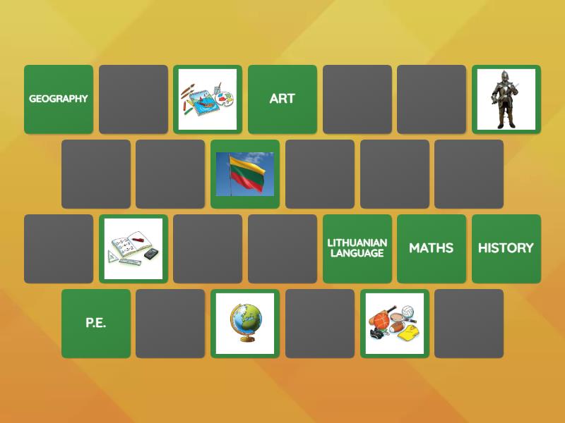No2 School Subjects - Matching pairs