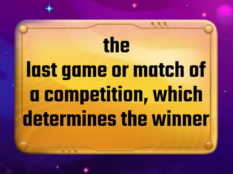 sports competitions (gateway a1) - Flash cards