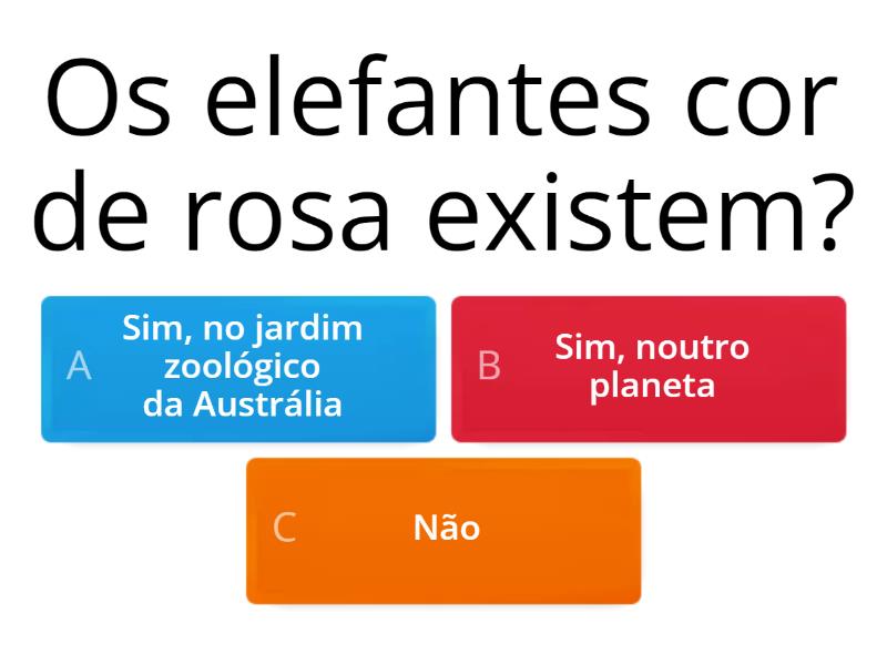 O ELEFANTE COR DE ROSA Question rio