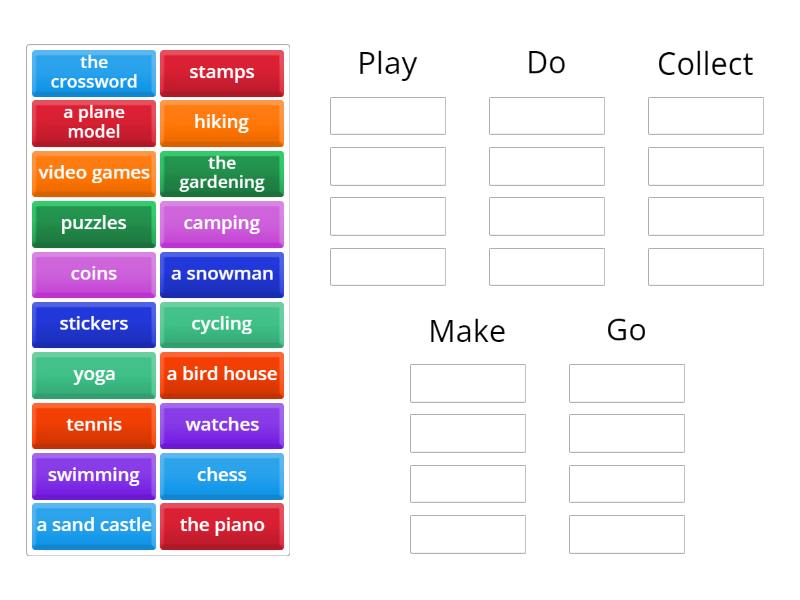 Hobbies 2 - Group sort