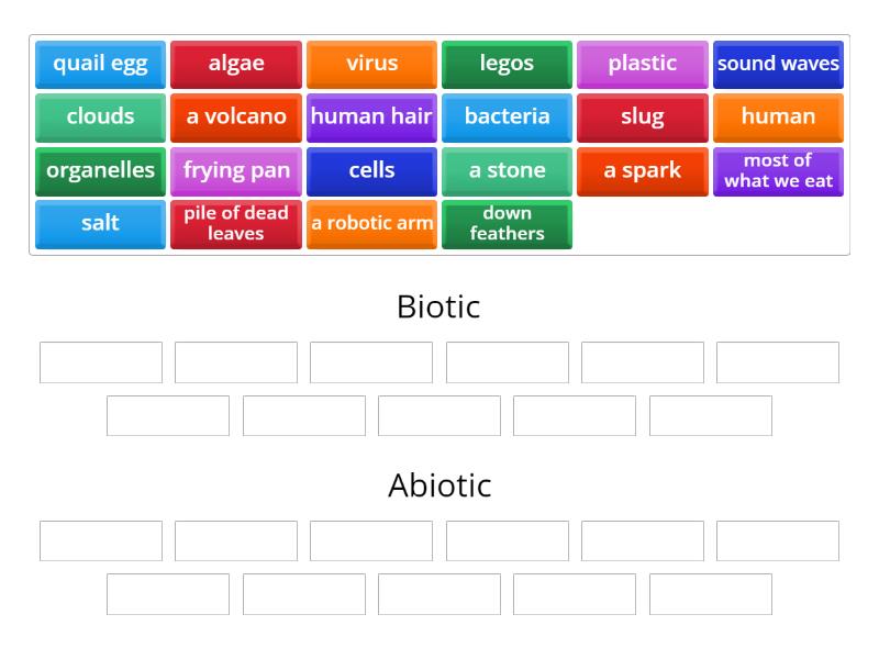 Biotic or Abiotic - Group sort