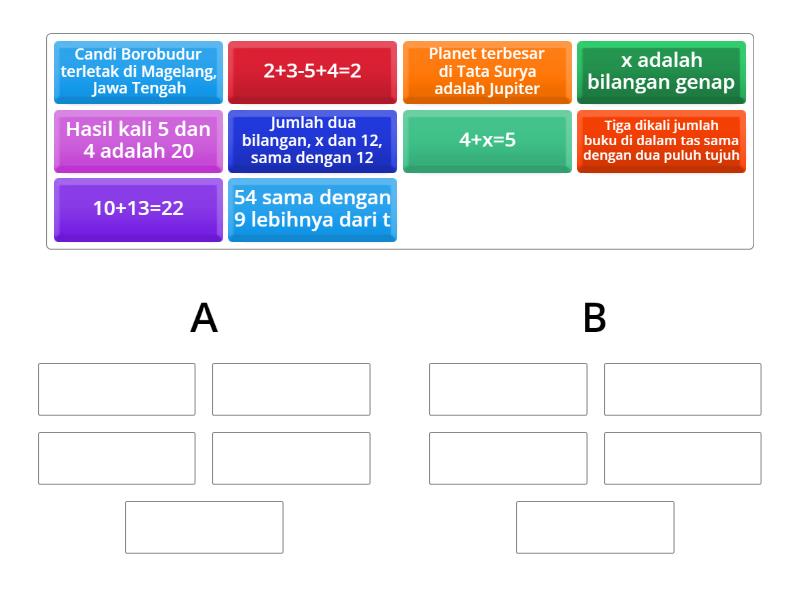 Kalimat Tertutup dan Kalimat Terbuka - Group sort