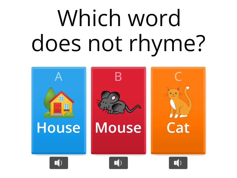 Rhyming Words - odd one out - Cuestionario