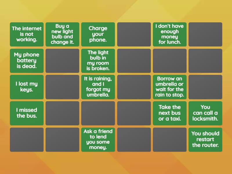 A2 Problems and Solutions Memory Game - Parejas