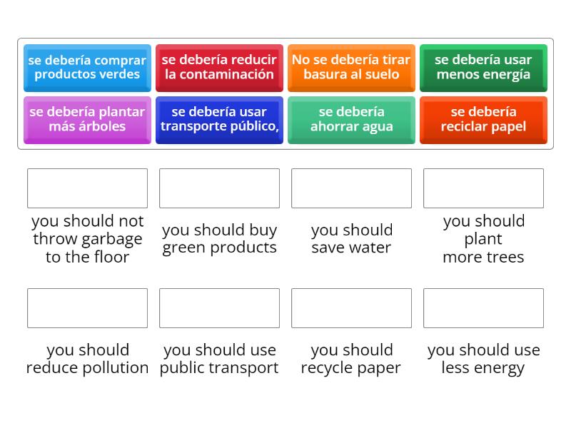 el medio ambiente - Match up