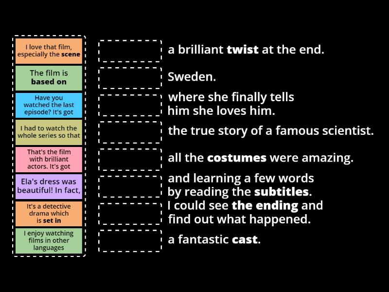 Match the sentence beginnings with the endings - Match up
