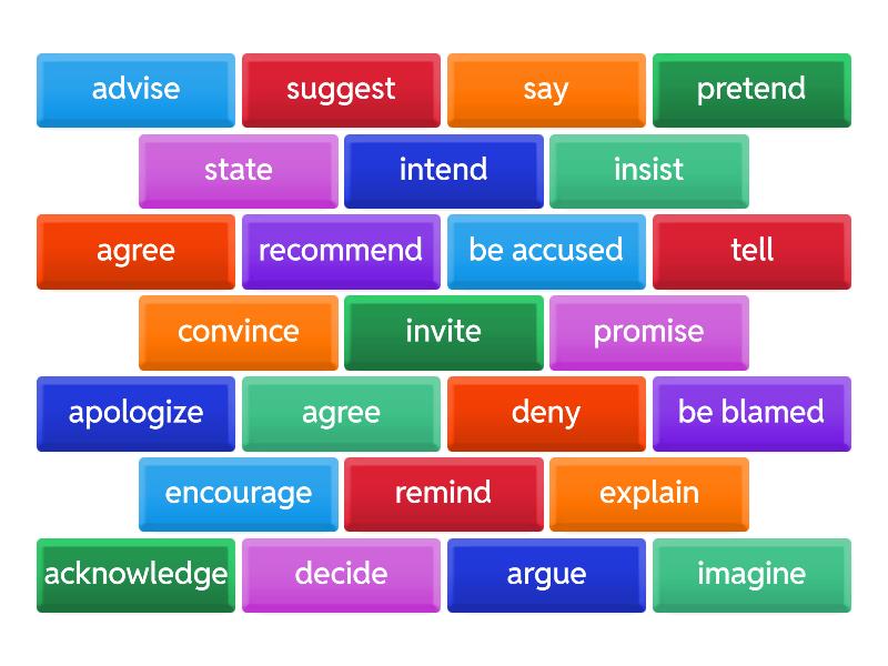 reporting verbs - Flip tiles