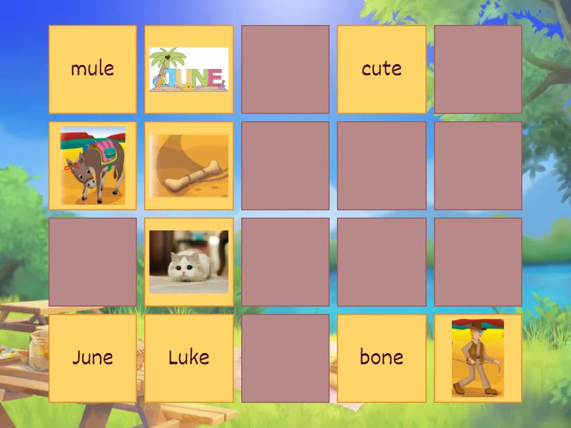 Чтение Long Vowels (Luke and the Bone) - Matching pairs