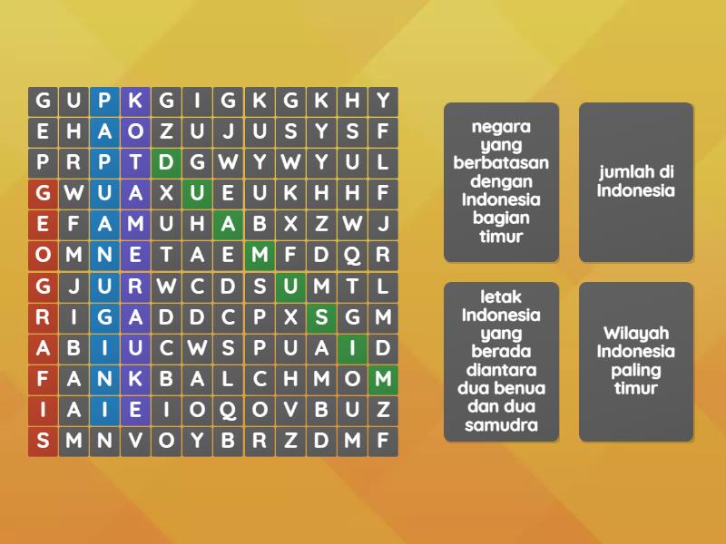 Posisi Strategis Indonesia dan Potensi SDA - Wordsearch Posisi Strategis Indonesia dan Potensi SDA - Wordsearch