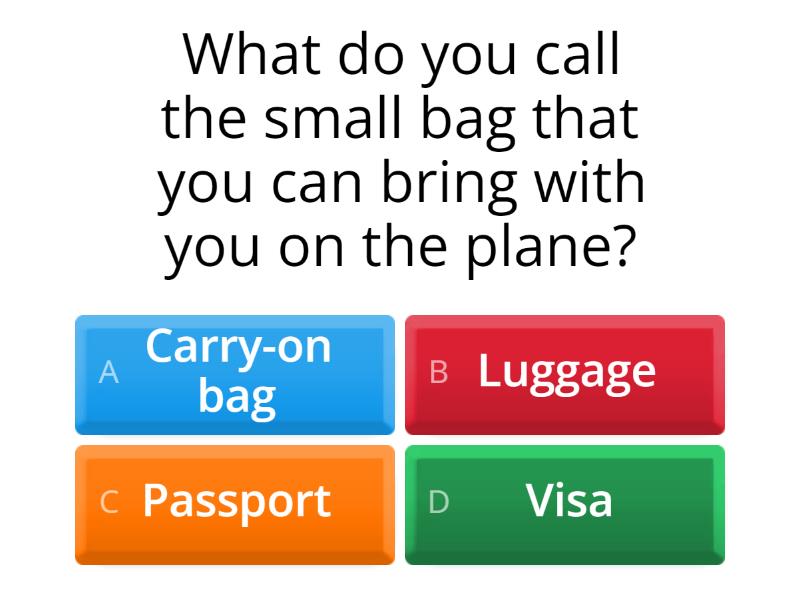 Travelling vocabulary - Quiz