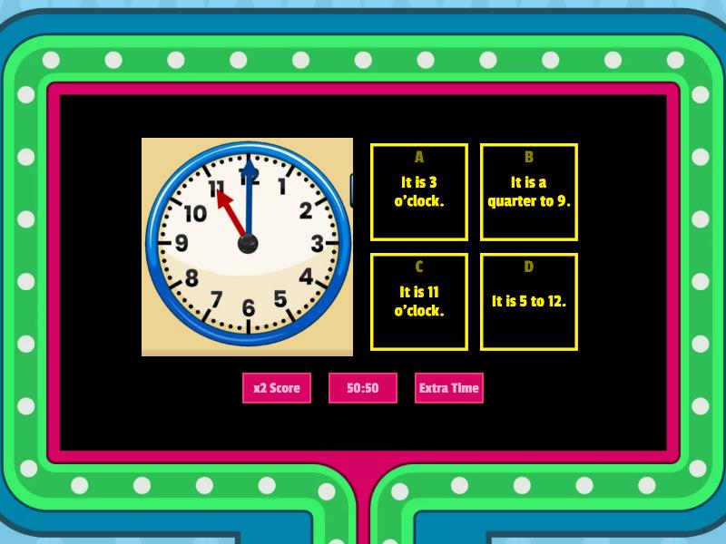 Telling Time - Gameshow quiz