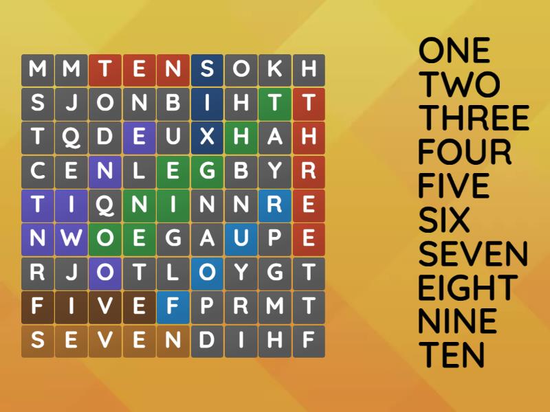 1-10 numbers - Wordsearch