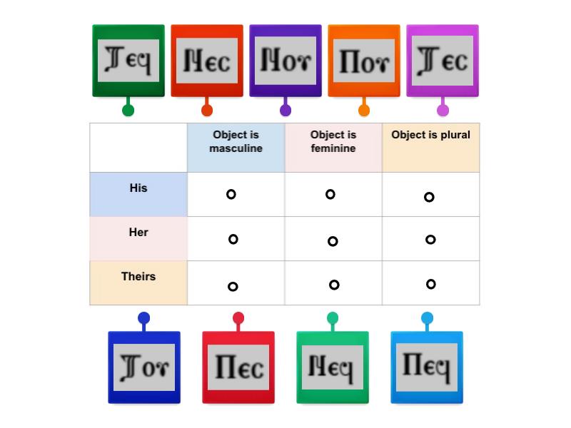 Possessive Article (Coptic) - Labelled diagram