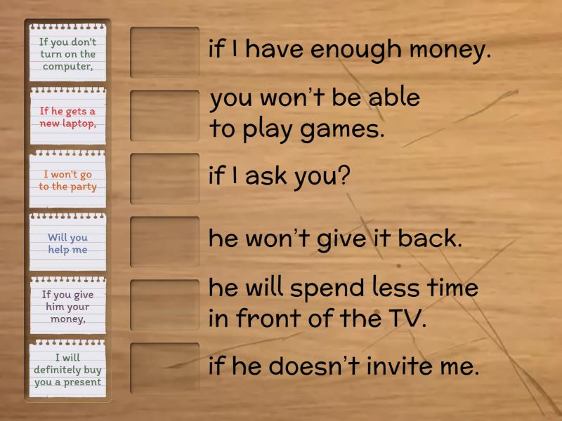 FIRST CONDITIONAL | REVIEW - Match up