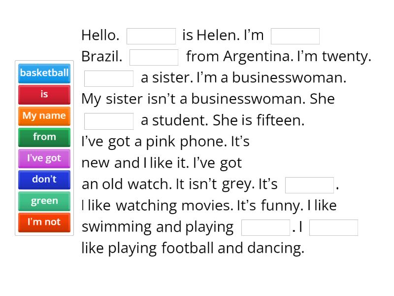 Hello - Complete the sentence