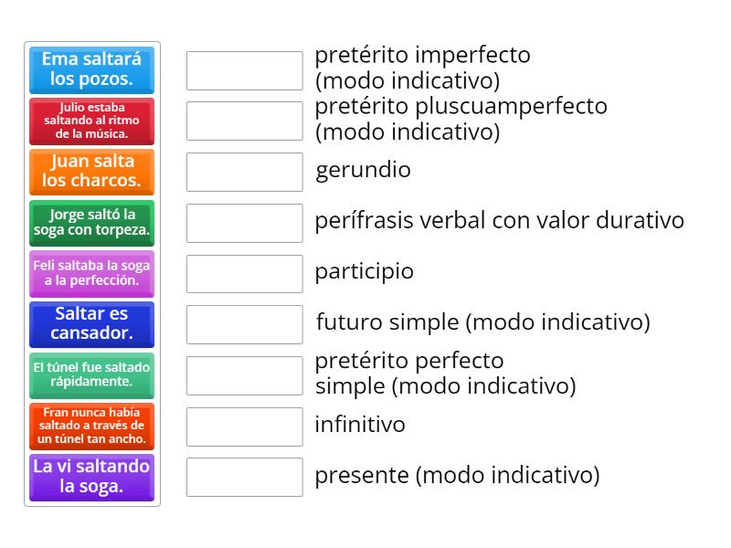 Observen el verbo SALTAR - Match up