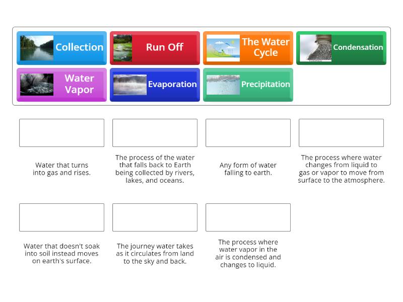The Water Cycle Vocabulary Match - Match up