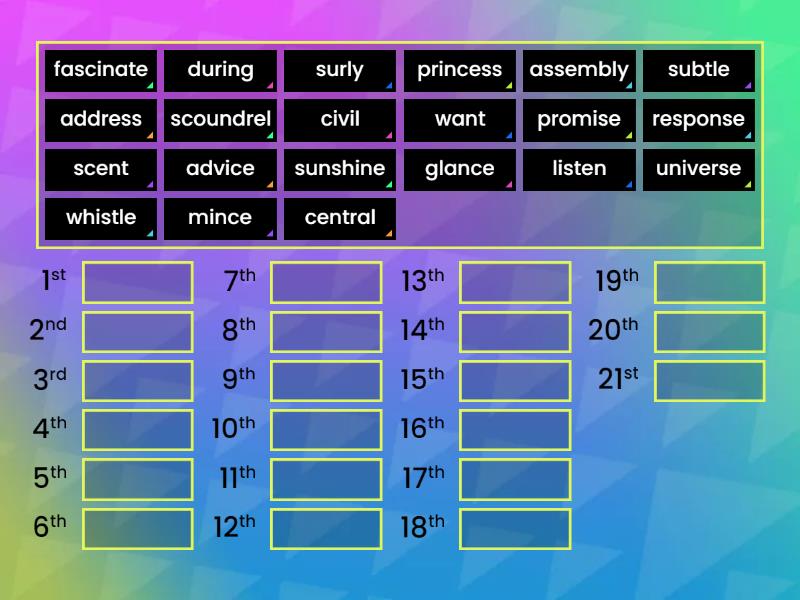 Unit 6 Lessons 6-10 Alphabetical Order (2023-2024) - Rank order
