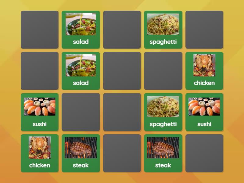 Food 10 pairs - Matching pairs