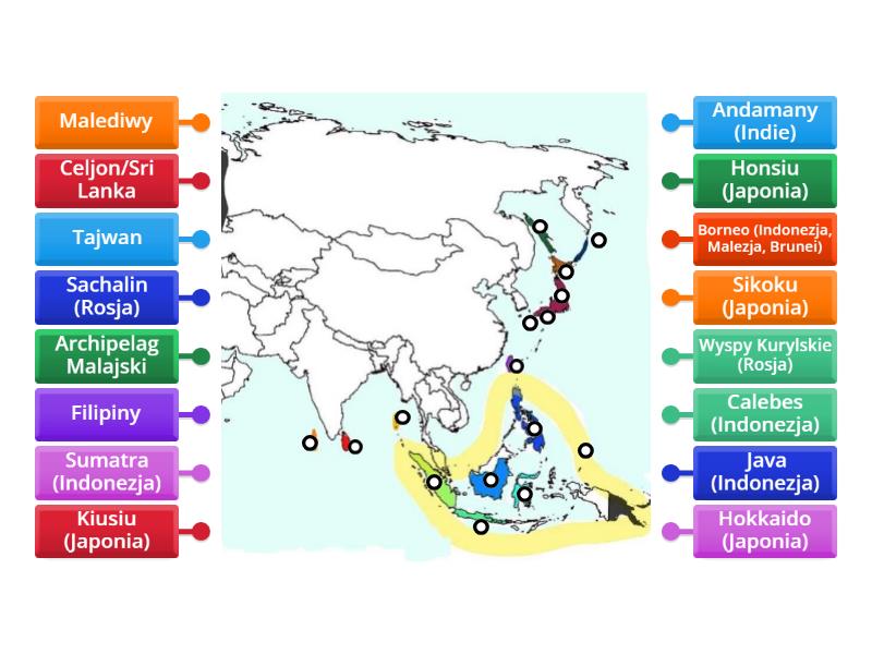 Wyspy Azji - Labelled diagram