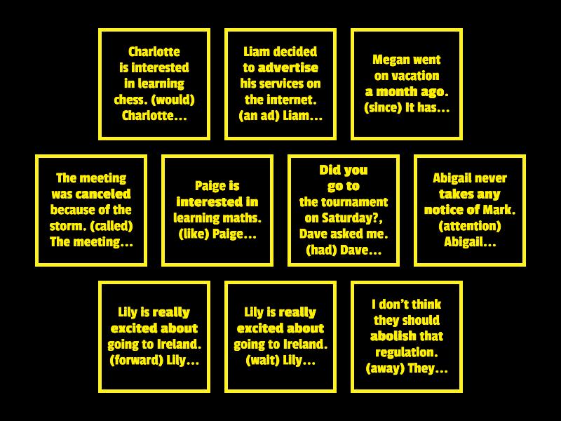 Paraphrasing. Exercise 10. - Flip tiles