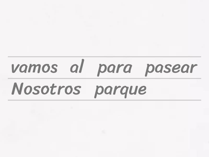 Oraciones con ir y lugares - Unjumble