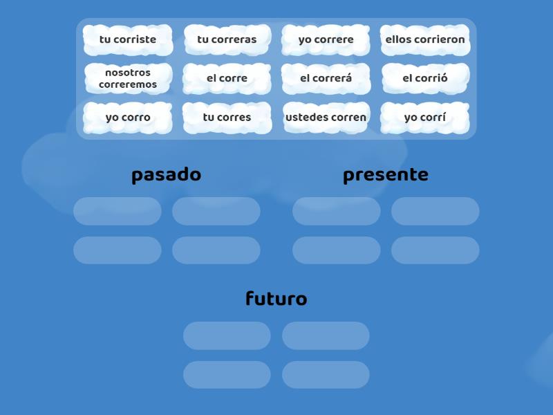 verbos en pasado presente futuro - Group sort