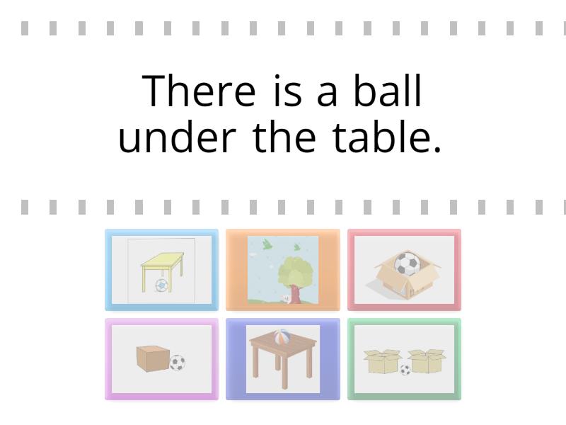 Match The picture with correct preposition. - Find the match