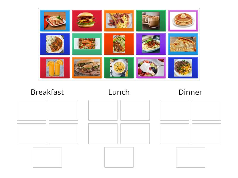 Meals : Breakfast, Lunch, Dinner - Group sort
