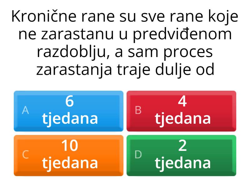 TOALETA I PREVIJANJE KRONIČNE RANE - Quiz
