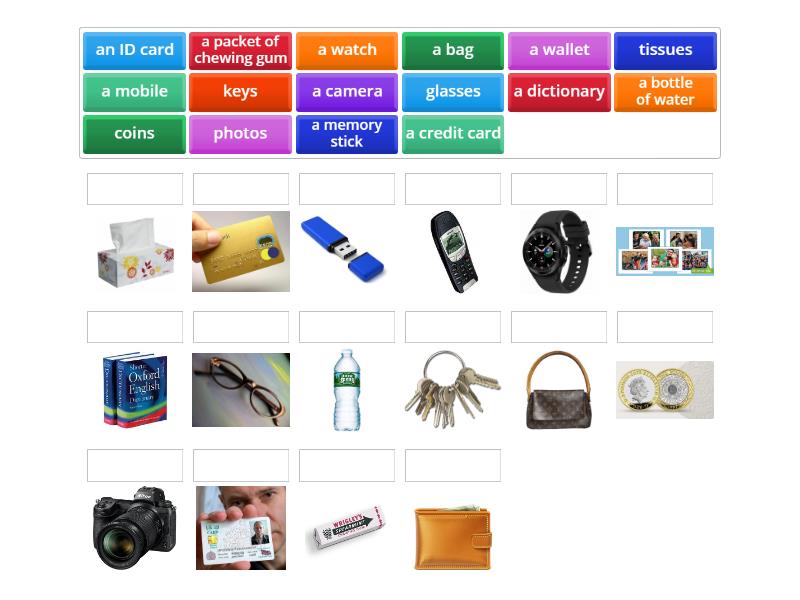 Everyday objects - Match the words with the photos. - Match up