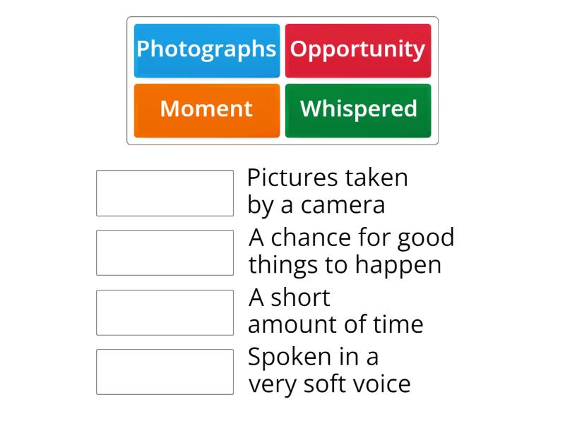 The Castle on Hester Street - Vocabulary - Match up