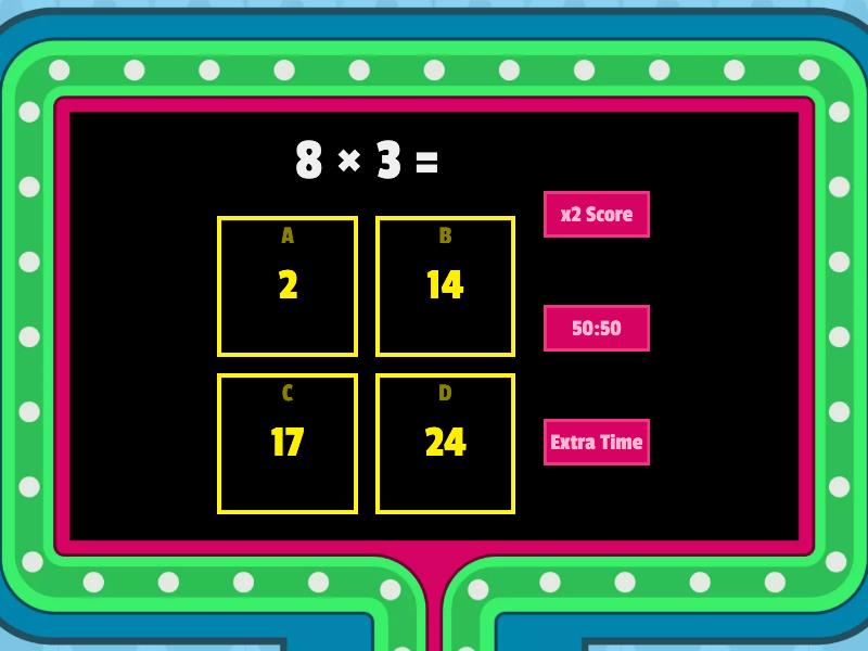 Multiply by 8 - Gameshow quiz