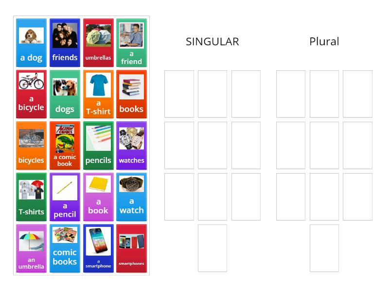 Singular and Plural Nouns - Group sort
