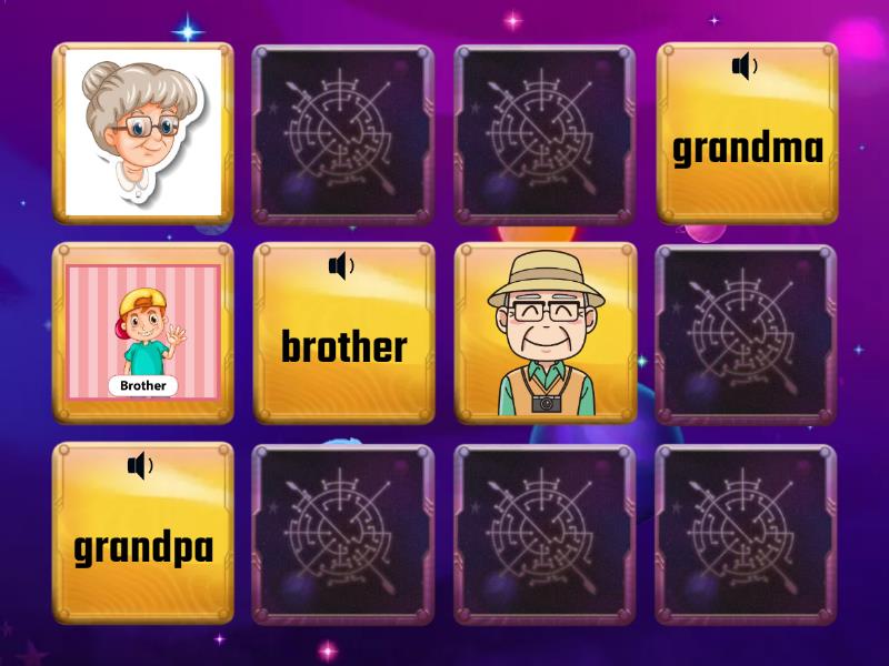 matching game - gma gpa bro sis uncle aunt - Matching pairs
