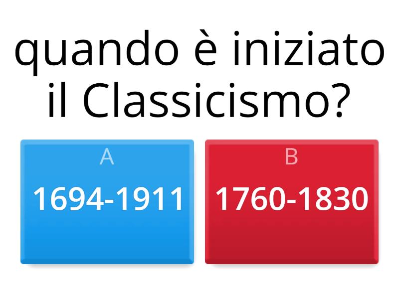 verifica Classicismo - Quiz
