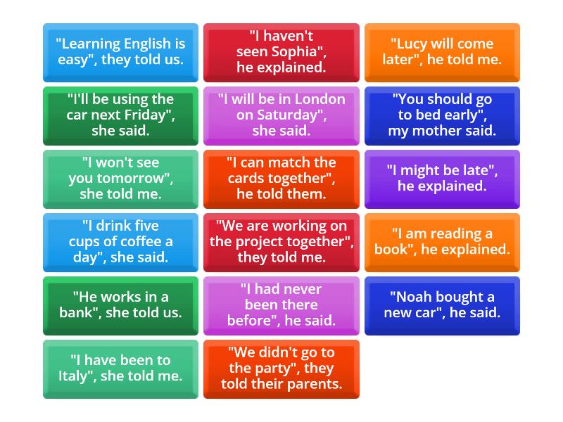 Reported speech conversion - Flip tiles