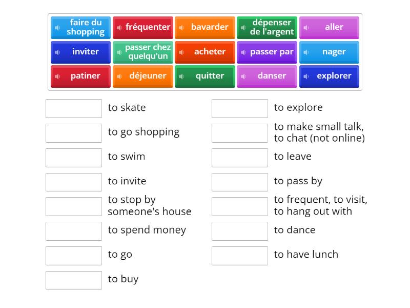 D'accord 1 4A - les verbes - Match up