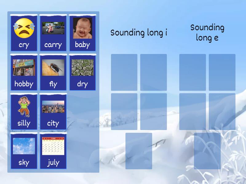 Words ending -y - Group sort