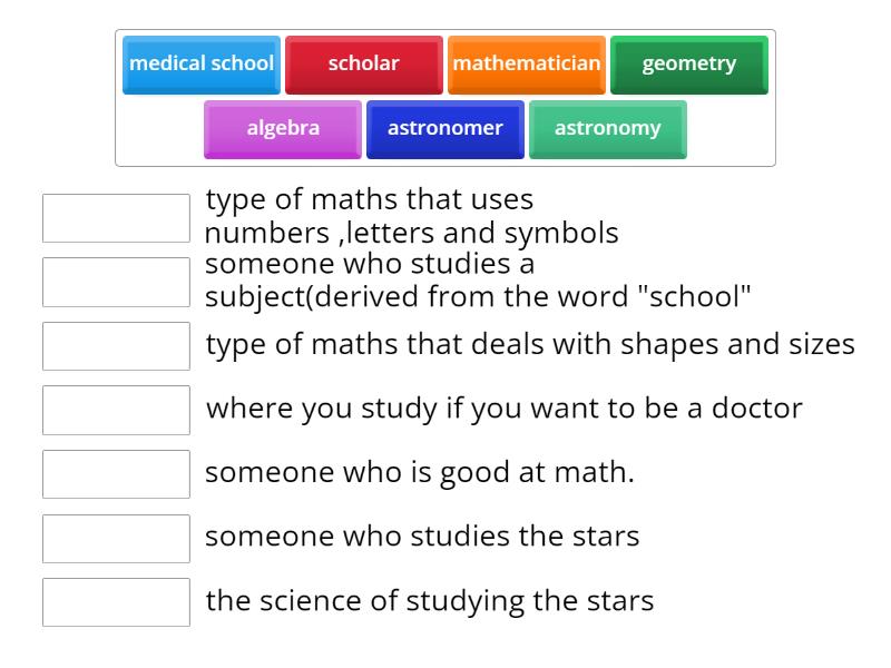 Unit 7 lesson 5 Vocab - Match up