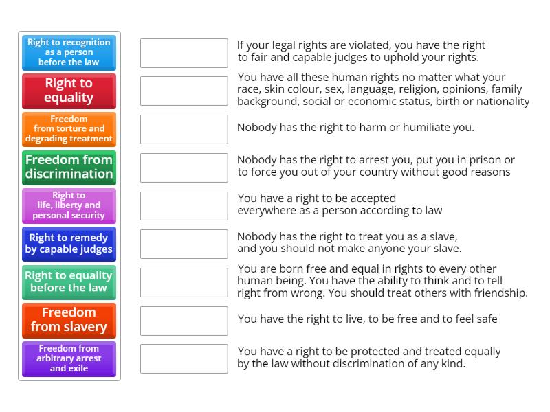 Human Rights Match - Match up