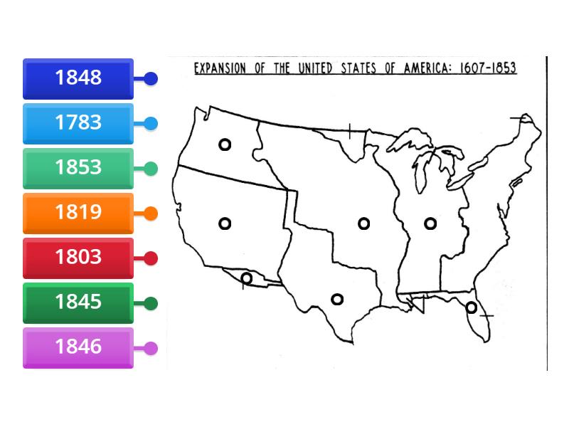 Westward Expansion Map(Years only) - Diagrama con etiquetas