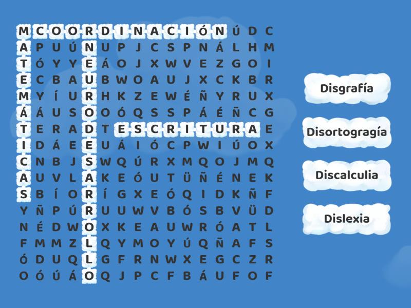 Trastornos del Aprendizaje - Sopa de letras