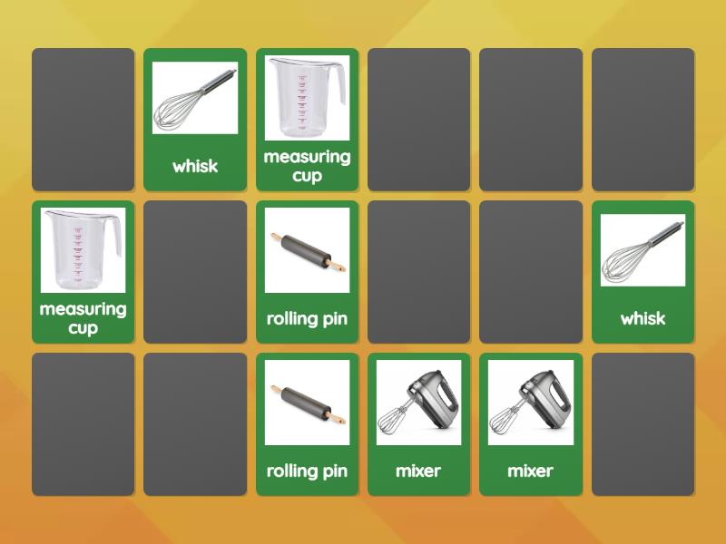 Baking - vocabulary (memory) - Matching pairs