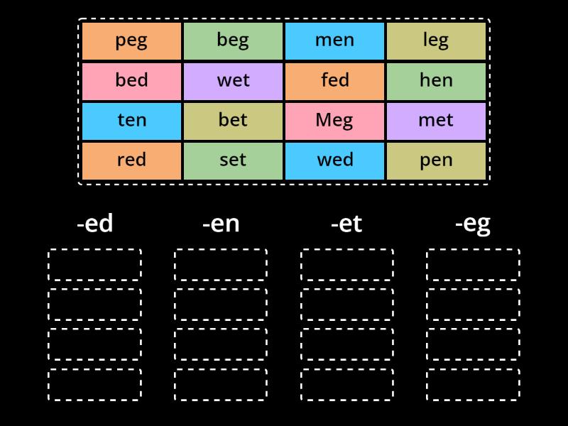 Short e Word sort - Group sort