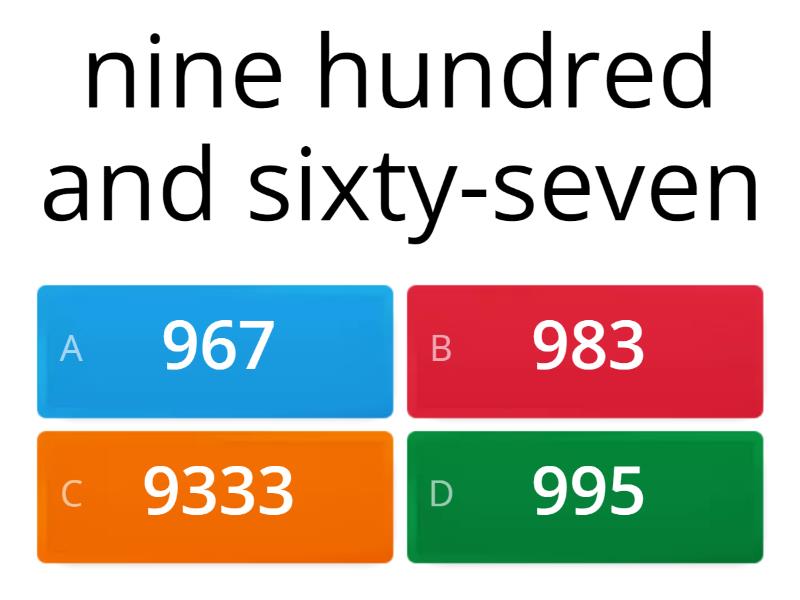 BIG NUMBERS - Quiz